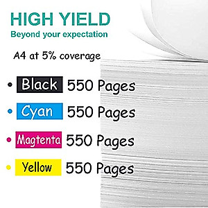 Tyjtyrjty 5 PK Compatible Ink Cartridges for Brother LC203 LC-203 for Multifunction Printers MFC-J4320DW, MFC-J4420DW, MFC-J4620DW, MFC-J5620DW, MFC-J5720DW(2 Black, 1 Yellow, 1 Magenta, 1 Cyan,5PK)