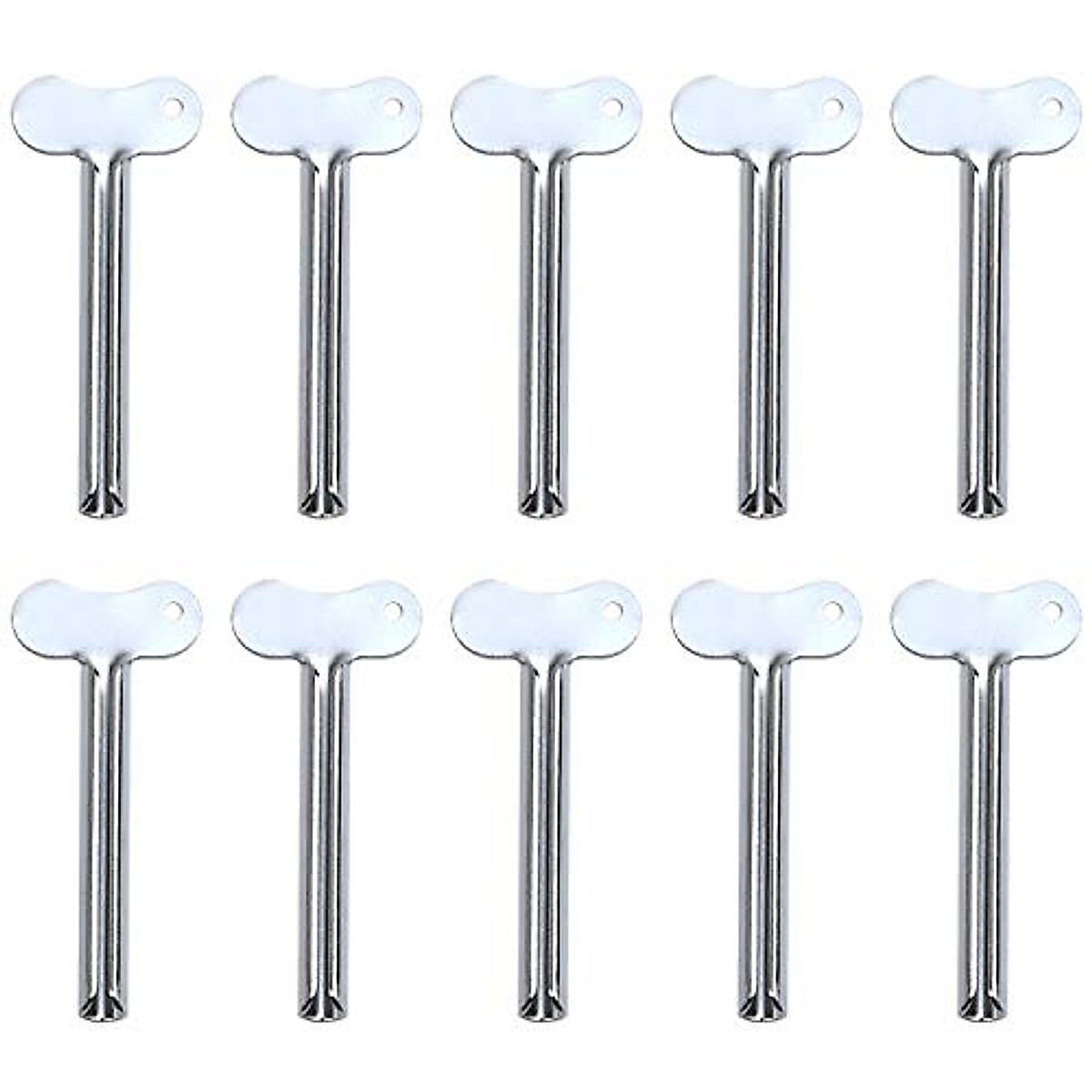 Azure Zone, 10 Pcs Stainless Steel Toothpaste Tube Squeezers Key Roller Tube Creams Paint Squeezer Tool for Bathroom Hair Dye Cosmetic