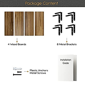 You Have Space Cappado Floating Shelves for Bathroom Decor, 17”x 4.5" Bookshelf, Storage Shelves for Living Room, Kitchen, Bedroom, Laundry, Burnt, Set of 4