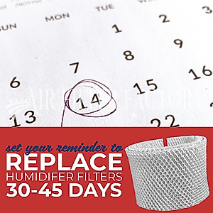 Air Filter Factory Replacement For Pelonis PSU10E1BB, PSU10E1WW And PSU10E2FWW, PSU10E2FBB Humidifier Wick Filter 2-Pack