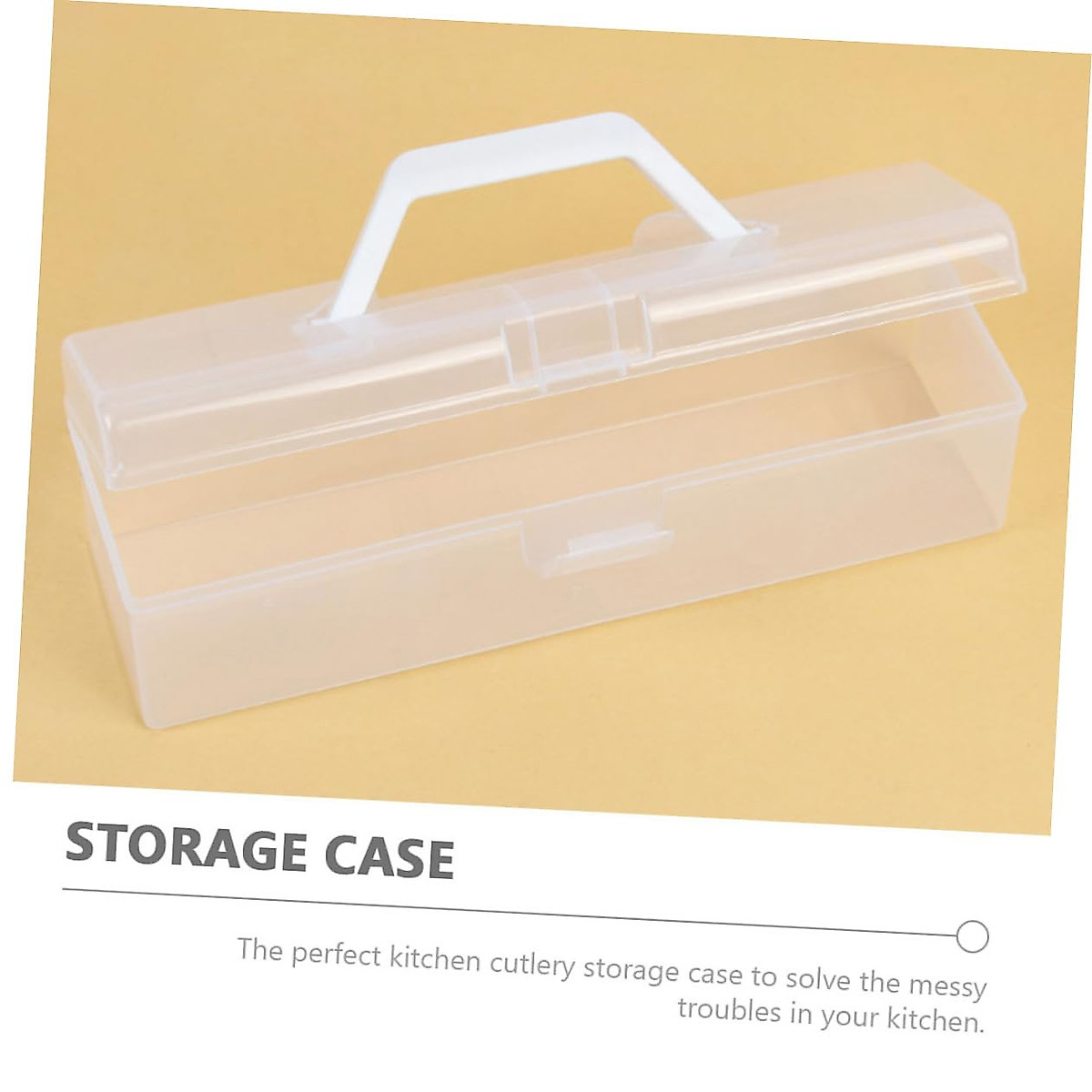 VILLCASE 4pcs Boxes Portable Storage Box Silverware Noodle Storage Container Utencil Storage Case Containers with Lids Coffee Bean Canister Kitchen Food Container Student Simple Drawer Pp