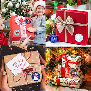HOWAF Christmas Stickers, 96pcs Assortment Holiday Sticker Round Xmas Label Stickers Gift Stickers Kids Stickers for Crafts, Scrapbooking, Card Making, Christmas Party Supplies, 24 Patterns, 4cm