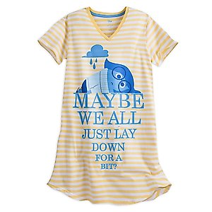 Disney Womens Sadness Nightshirt - Pixar Inside Out XS/S Yellow