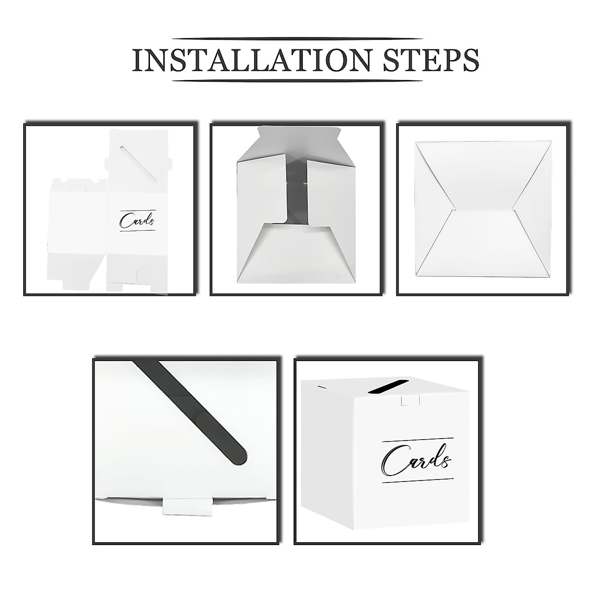 HEIPINIUYE Black Card Box Holder Wedding Card Box Money Box Card Box Holder for Wedding Baby Shower Bridal Shower Birthday Party Favor Table Centerpiece Decoration