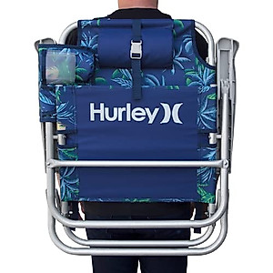 Hurley Deluxe Backpack Outdoor Chair, One Size, Lightweight, Alloy Steel, Blue