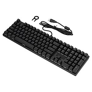070 Keyboard Gaming Keyboard Portable USB Keyboard 108 Keys Multiple RGB Backlit Mechanical Computer Component Computer Keyboard (Black Shaft)