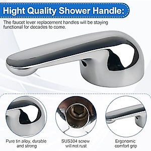 H79 Faucet Handle Compatible with Delta Tub & Shower Single Metal Lever Handle, Black Shower Handle Replacement for Delta 1300/1400 Series Tub Faucet, Shower Replacement Parts with Screw & Wrench