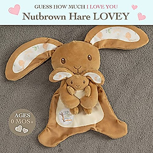 KIDS PREFERRED Guess How Much I Love You Cute Bunny Plush Lovey Crinkle Security Blanket for Infants, Babies, Toddlers and Kids