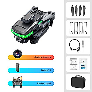Drones with Camera for Kids 1080p, Foldable Fpv Remote Control Toys Gifts for Boys Girls, Quadcopter with Led Flash Bar, One Key Start Speed Adjustment, 3d Flips