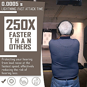 PROHEAR 030 Bluetooth 5.0 Electronic Shooting Muffs Digital Electronic Shooting Ear Protection Muffs with GEP02 Gel Ear Pads