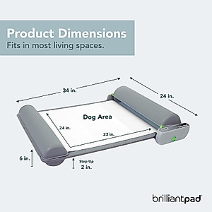 BrilliantPad Self-Cleaning, Automatic Indoor Dog Potty for Puppies and Small Dogs | Original Roll w/Plastic Rod & Caps Incl (Original 2.0 Machine w/Drip Lip, Gray)