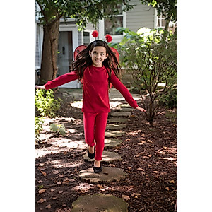 Leveret Long Sleeve Solid T-Shirt 100% Cotton (6 Years, Red)
