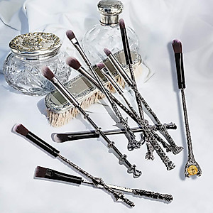 Wand Makeup Brushes Set - ARALOR 10pcs Wand Set Makeup Brushes for Women