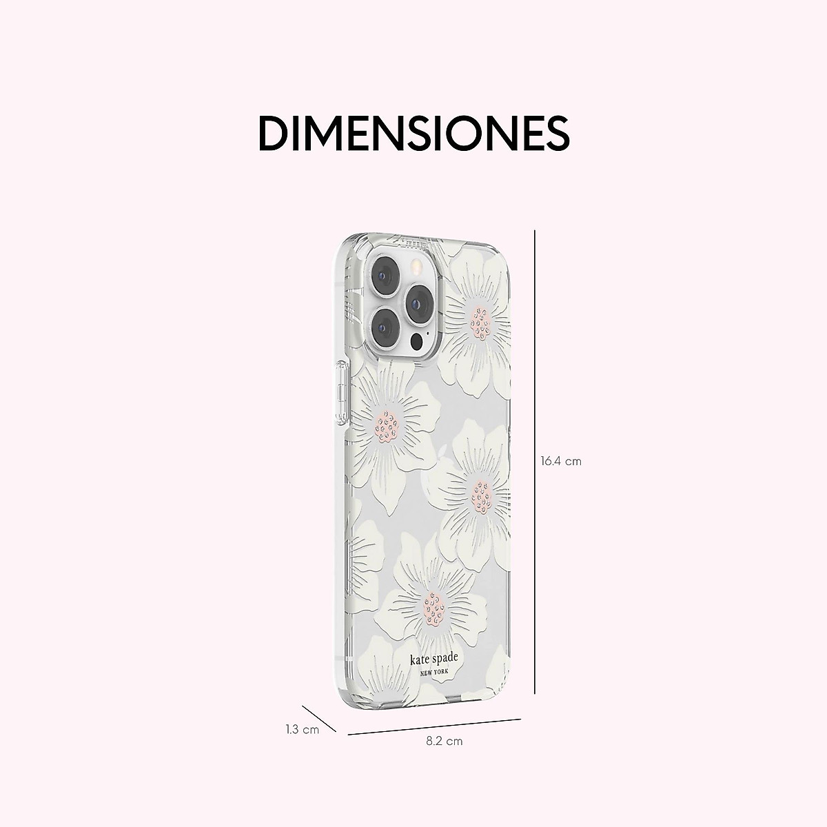 kate spade new york Protective Hardshell Case for iPhone 13 Pro Max - Hollyhock Floral Clear