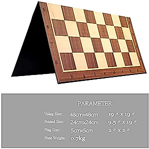Folding Wooden Chess Set Chess, Portable Travel Chess Set,Board Game and Draughts Set 48cm x 48cm (19 Inch) Board Games