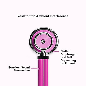 Pink Sprague Rappaport Type Stethoscope with Pink Chestpiece (For Infant/Pediatric/Adult Use)