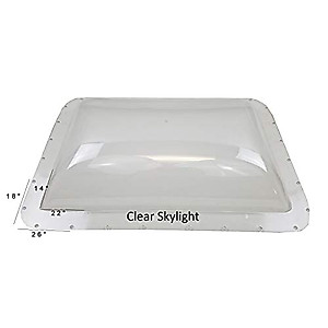 Class A Customs | RV Camper Trailer Clear Skylight 18 x 26 OD / 14 x 22 ID - Includes Putty and Screws | CESL-100-PS