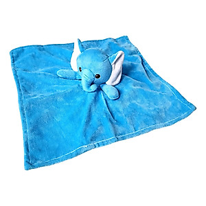 SONA G DESIGNS Personalized Baby Blanket Lovey with Custom Embroidered Name (Elephant)