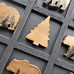 NIKKY HOME Cute Bear Decorative Wooden Board Travel Game Tic Tac Toe for Fun