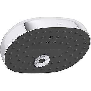 KOHLER 26290-CP Statement Multi-Function Showerhead, Wall-Mount, 3 Spray Settings, 2.5 GPM, Polished Chrome
