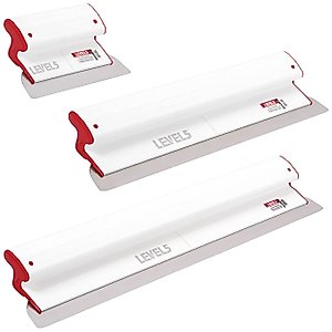 LEVEL5 Drywall Composite Skimming Blade Set | 10, 24 & 32 Inch Skimming Blades | Ergonomic Composite Body | Replaceable 0.3mm German Stainless Steel Blade | For Smoothing Walls and Ceilings | 5-444C