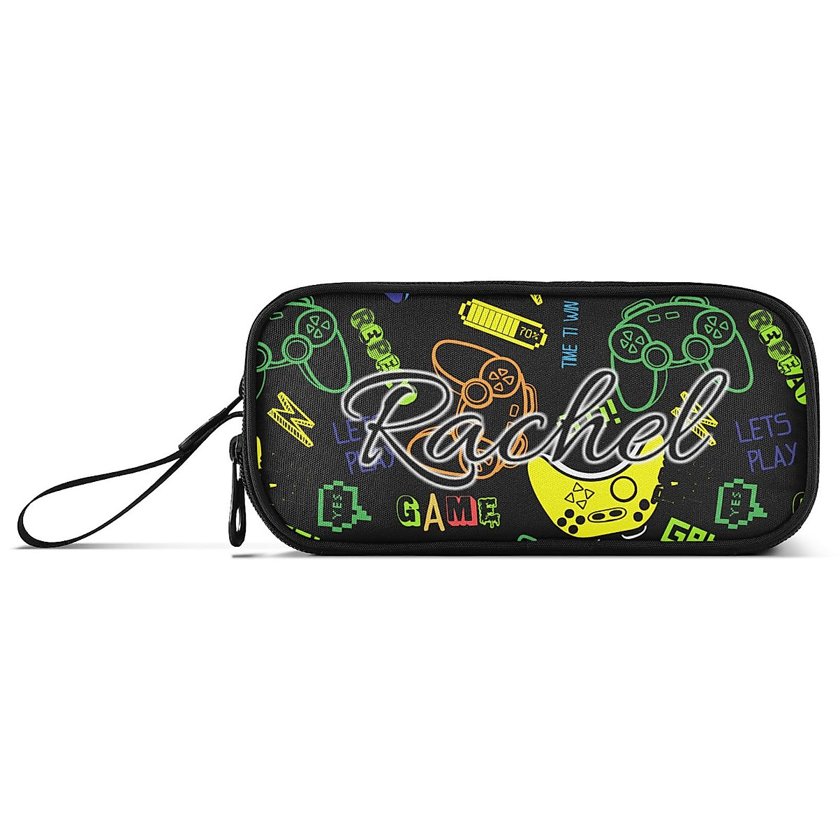 Joysticks Video Game Custom Large Capacity Pen Pencil Case Pouch for Adults Kids Personalized Durable Stationery Bag with Sturdy Zipper & 3 Compartments Pencil Box for Student Teen College Office