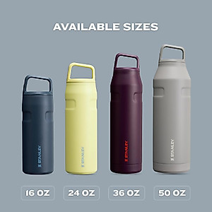 Stanley IceFlow Cap and Carry Water Bottle 24 oz | Wide Mouth Twist Lid | Lightweight and Leakproof for Travel and Sports | Insulated Stainless Steel | BPA-Free | Black