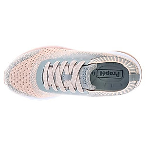 Propét Women's EC-5 Sneakers, Grey/Peach, 8.5 XX-Wide US
