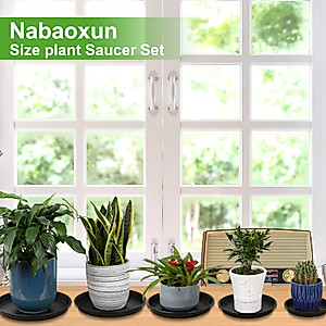 NABAOXUN 6Pack 8,10,12Inch Plastic Drip Trays Plant Saucers for Indoors Outdoor Plant, Thick Heavy Durable Sturdy Flower Pot Trays for Pots Planter, Black…