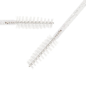 300 PCS Crystal Eyelash Mascara Wands Disposable Lash Brushes for Extensions Spoolie Brush Applicators Makeup Tool Kits (White)