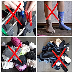 Alcrea® 32 Sock Clips for Washing Machine and Dryer, with Hanging Hook. Stop Pirates. Directly to The Drawer with The Clip on, Without Folding, Without Losing, or Pairing. The Socks’ Complete Cycle