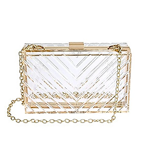 WJCD Clear Evening Purse Women Clear Purse Acrylic Clear Clutch Bag (transparent)