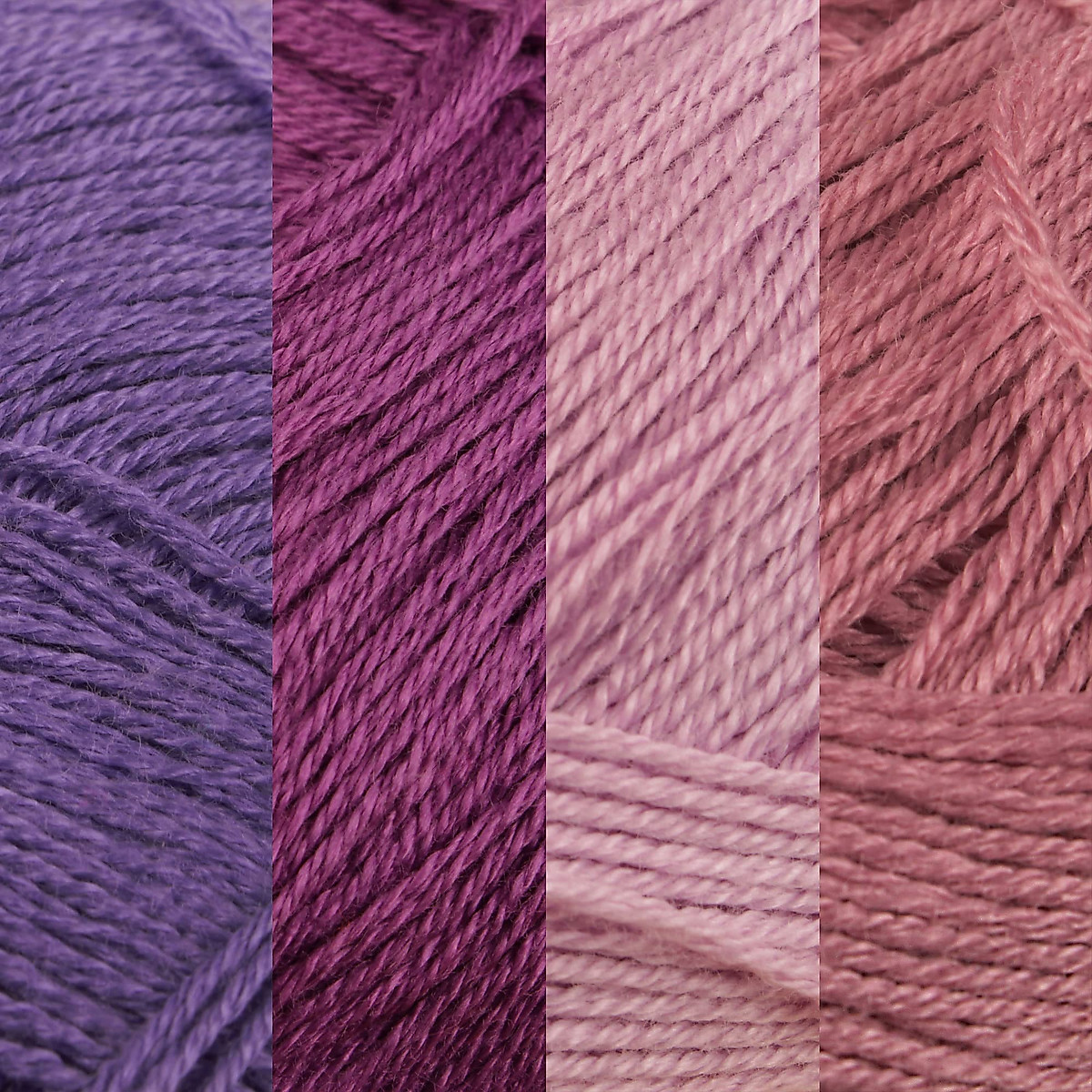 JubileeYarn Baby Soft Bamboo Cotton Yarn - 50g/Skein - Shades of Purple - 4 Skeins