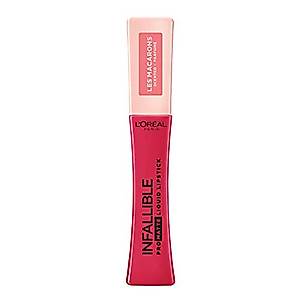 L'Oreal Paris Makeup Infallible Pro Matte Les Macarons Scented Matte Liquid Lipstick, Highly Pigmented, Longwear, Waterproof and Smudge Proof, Framboise Frenzy, 0.21 fl; oz.