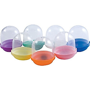 24 Pack Count 2 Inch Empty Plastic Gumball Vending Machine Toy Acorn Refill Capsules Colors and with Clear Lids Easter Halloween Christmas Craft Art Eggs Red Round Vend Caps Blue Green Pink