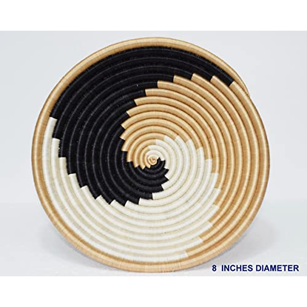 Set of 3 Hand Woven African Baskets - (1 Large: 12 Inches, 1 Medium: 10 Inches, 1 Small: 8 Inches) - Sisal & Sweetgrass Basket - Woven Bowl - Handmade in Rwanda