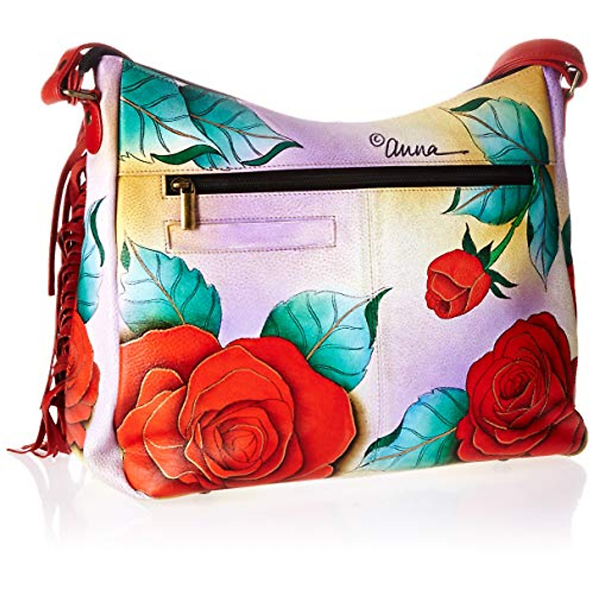 Anna by Anuschka Large Hobo Shoulder Bag, Romantic Rose