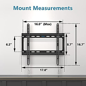 Fixed TV Wall Mount for Most 26-60 Inch TVs, Low Profile TV Mount with Quick Release Lock, Ultra Slim Wall Mount TV Bracket, Max VESA 400x400mm, Holds up to 99 lbs, up to 16”Wood Studs by USX STAR