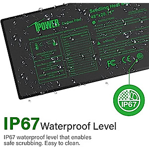 iPower 48" x 20.75" Seeding Heat Mat with Thermostat Temperature Adjustable Knob Durable Warm Hydroponic Plant Germination Starting Pad, Black