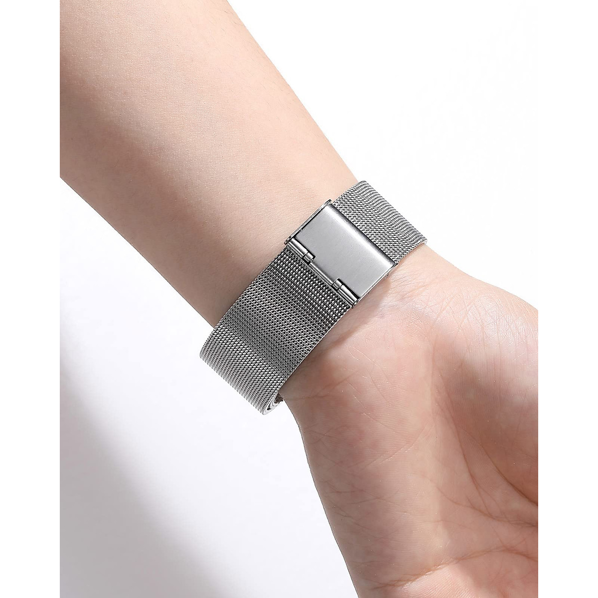 Personalized Stainless Steel Medical Alert Bracelets for Men Women - Custom Medical Alert ID Bracelets Free Engraving - Adjustable Milan Mesh Watch Band Medical Emergency Bracelet (Silver)