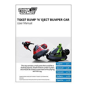 Think Gizmos Bump 'n Eject Bumper Cars – Multiplayer - 2 x 2.4Ghz Remote Control Toy Cars and Remotes for Boys & Girls Aged 6 7 8 9 10 and Up
