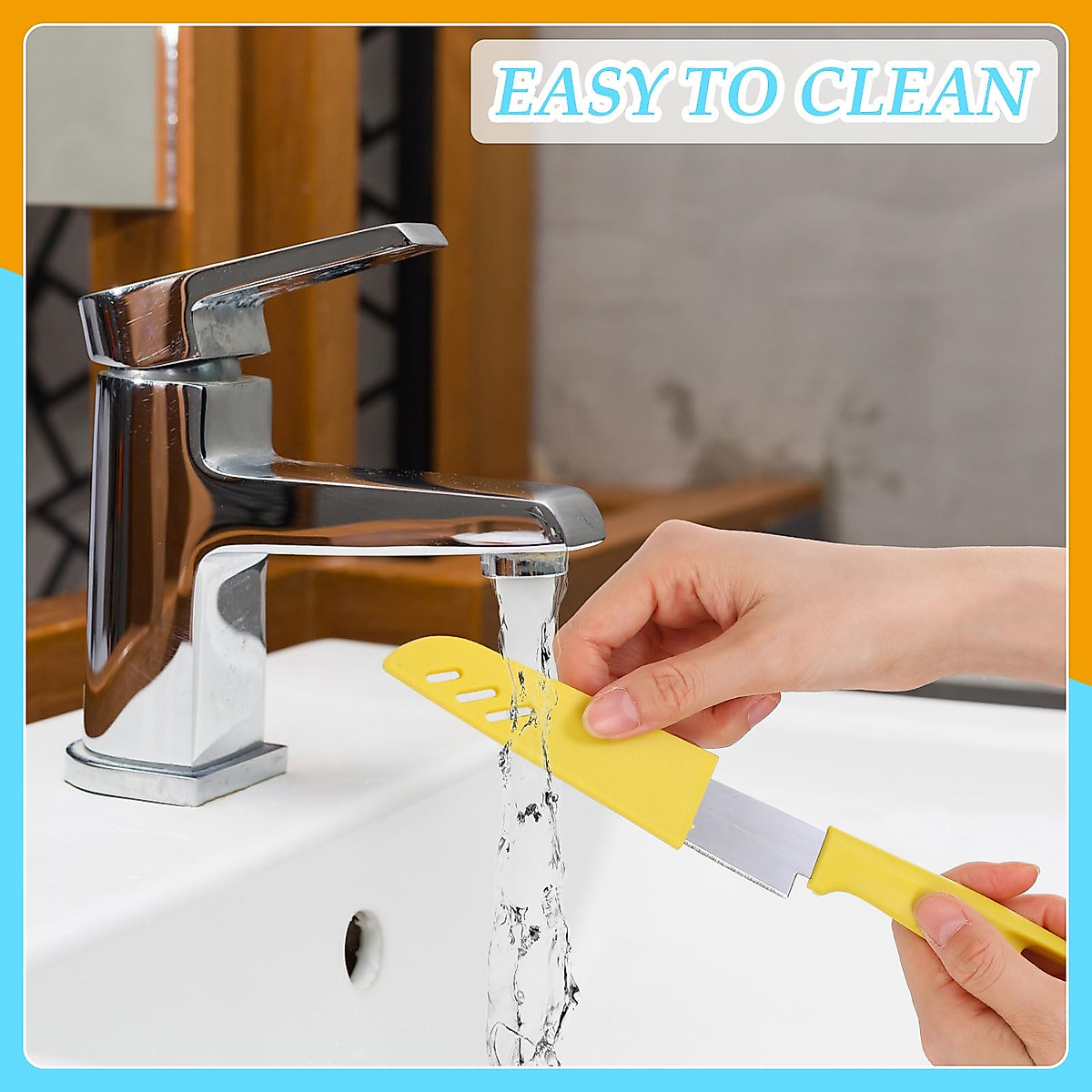 Lothee 50 Pcs Paring Knife Bulk, 5 Colors Fruit Vegetable Knife Stainless Steel Kitchen Knife Ultra Sharp Knife with Plastic Handle for Chef Cutting Peeling Cooking, 3.94 Inches Blades