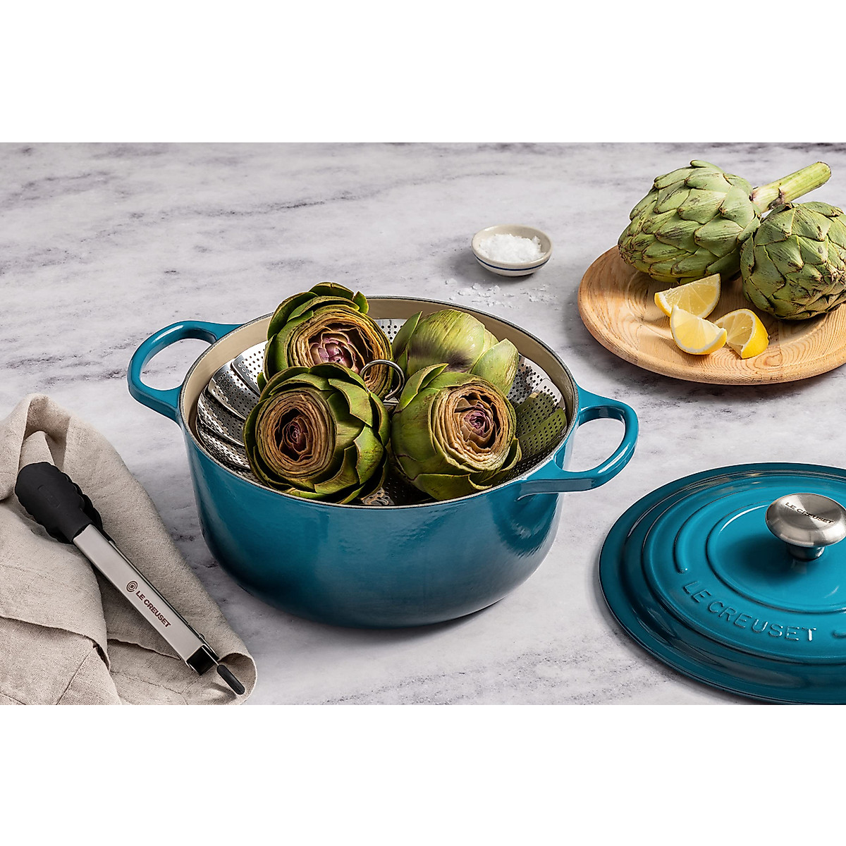 Le Creuset Enameled Cast Iron Signature Round Dutch Oven, 5.5 qt., Deep Teal
