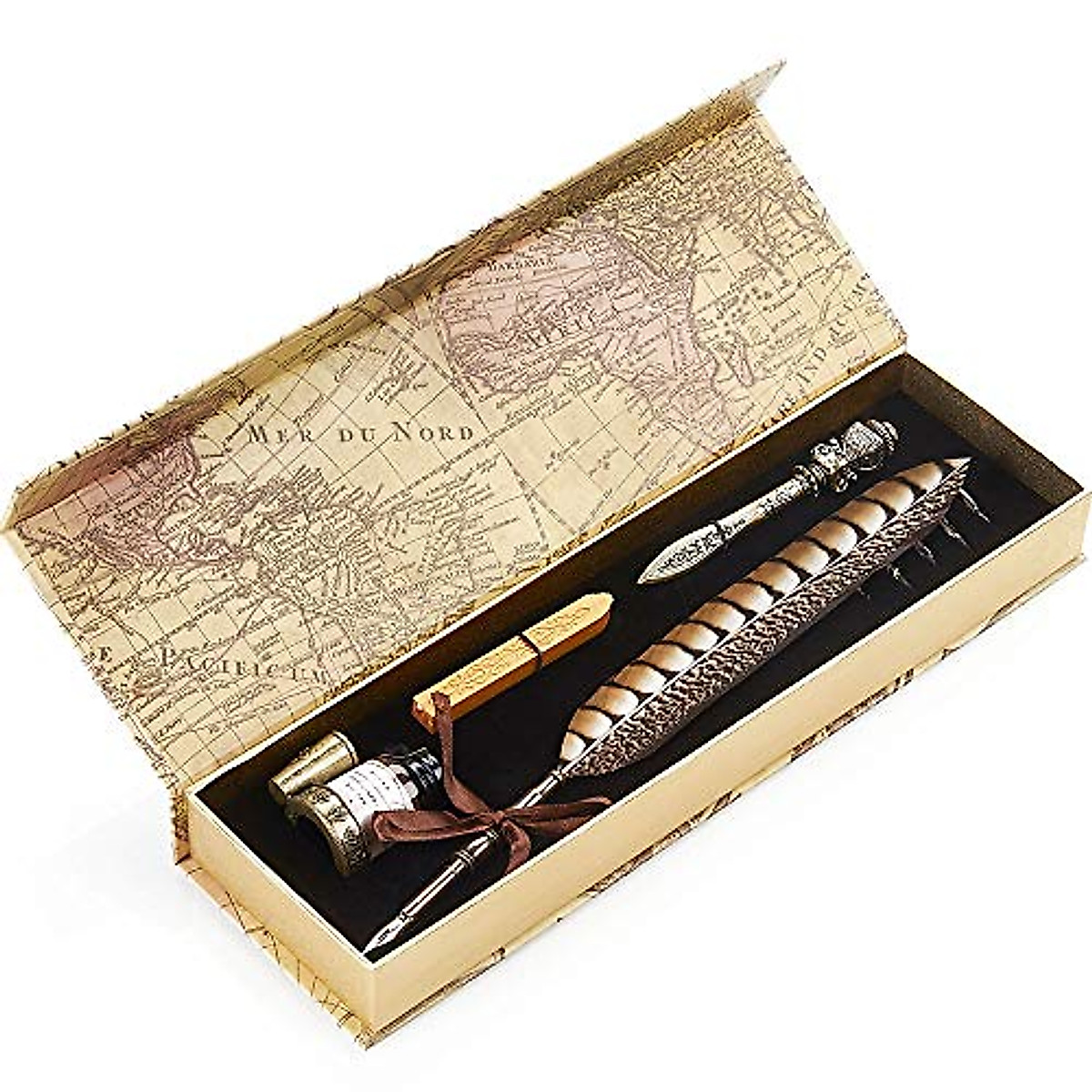 Antique Feather Copper Pen Stem Metal Nibbed Pen Writing Quill LL-14