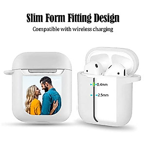 Custom Airpod Case for Apple AirPods 2 & 1 with Keychain,Personalized Your Photo/Text/Name Airpods Case for Men and Women,Translucent