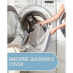 OhGeni 35 Inch Orthopedic Waterproof & Machine Washable Dog Bed with Egg Crate Foam Support, Non-Slip Bottom and Removable Pet Bed Cover for Extra Large, Large, Medium, Small Dogs (Gray)