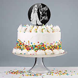 Acrylic Corpse Bride Logo and Silhouette Cake Topper Party Decoration for Wedding Anniversary Birthday Graduation