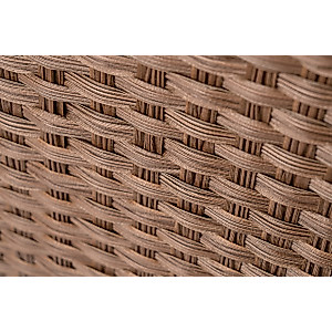 Blue Ridge Basket Company Synthetic Wicker Laundry Hamper Basket with Lid and Liner (Brown)