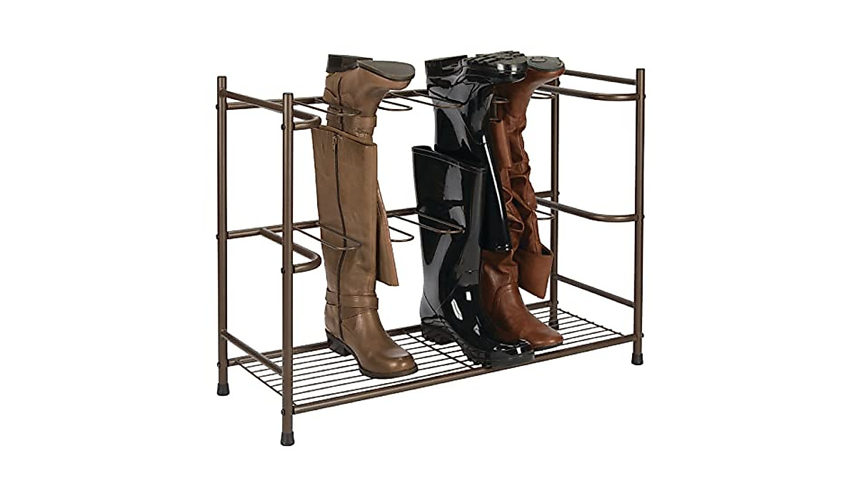 mDesign Boot Storage Rack - Organize 6 Pairs Stylishly