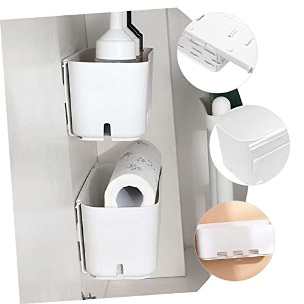 VICASKY 2pcs Box Shelf Under Sink Storage Caddy Plastic Storage Drawers Under Sink Shelf Multipurpose Sink Organizers Under The Sink Organizer Kitchen Bathroom Organizer White Counter Pp